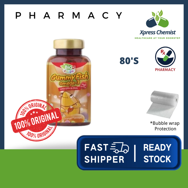 BIOPLUS (BIO+) JUNIOR GUMMY FISH OMEGA-3 EPA & DHA 80'S ORANGE FLAVOUR ...