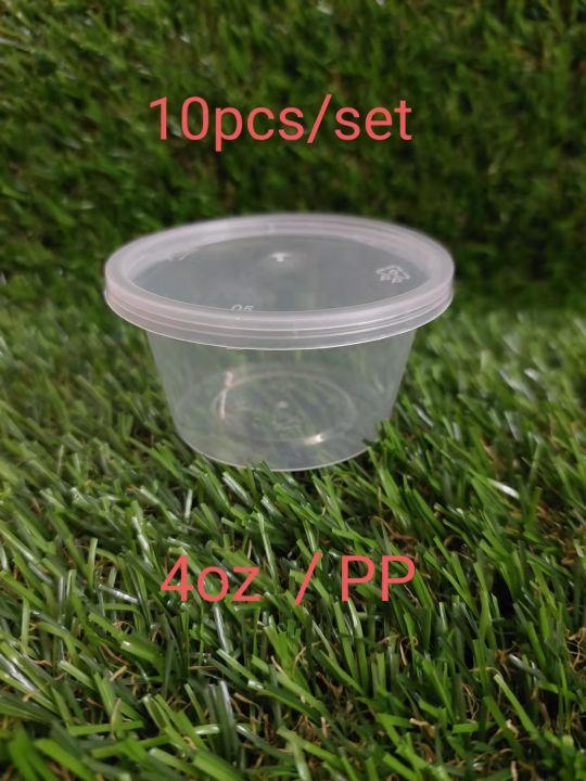 [ READY STOCK ] 10pcs/set 4oz PP Round Container /Disposable Plastic ...