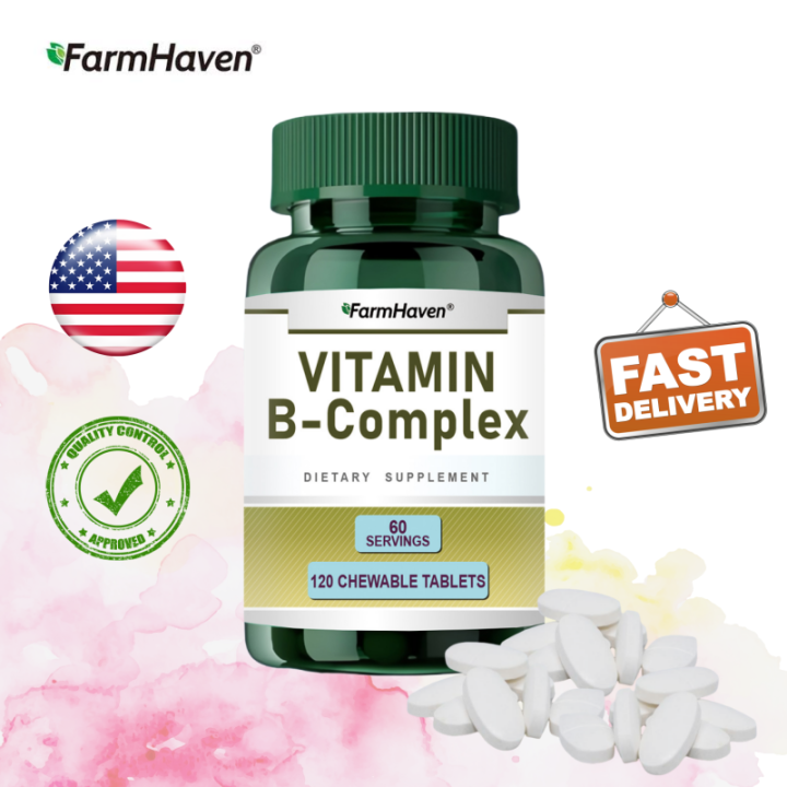 FarmHaven Vitamin B Complex Chewable Tablets for Heart and Brain Health ...
