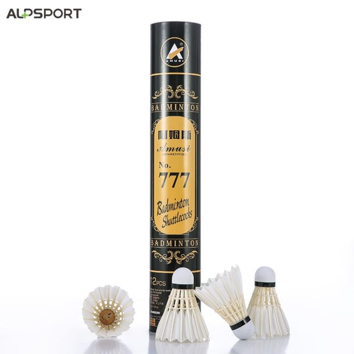 ALP 777 12pcs White Badminton Goose Feather Durable Badminton Training ...