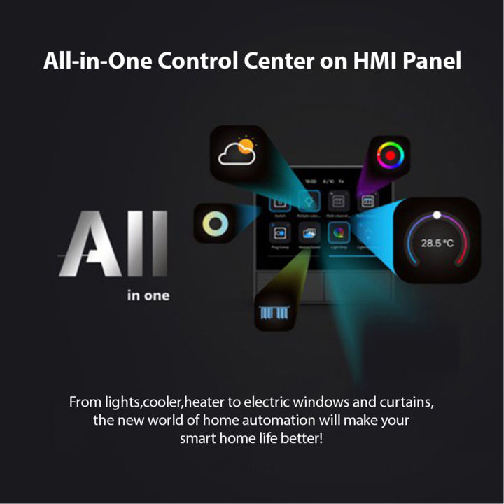 WiFi Smart Switch with Touchscreen Dual-channel Switches Thermostat ...