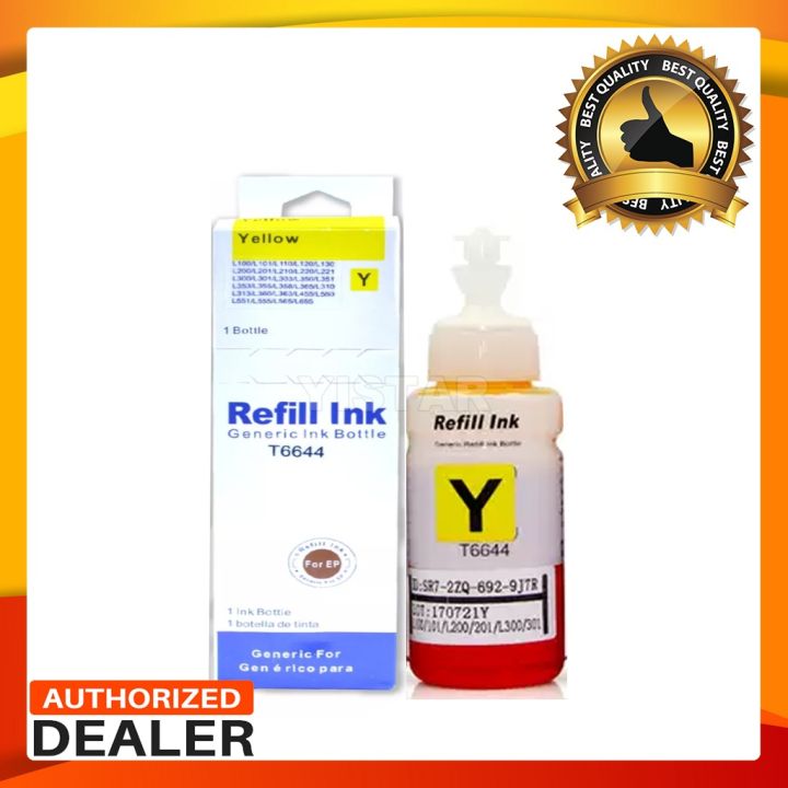 1 Bottle Yellow Refill ink Generic Ink 70ml for Epson L Series L110 ...