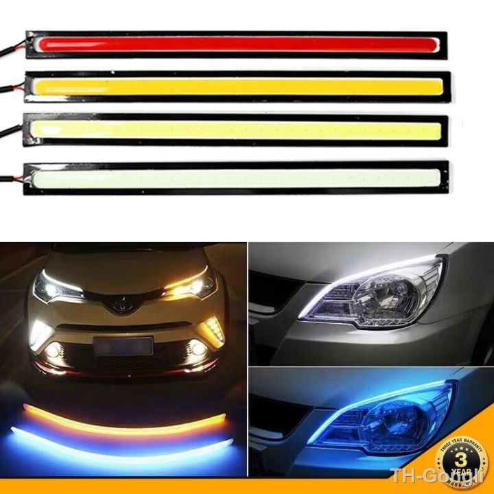 【hot】﹊ HAOLIDE 17CM DRL Fog Driving COB Car Strip External Lights 12V ...