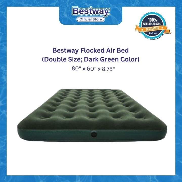 Bestway Flocked Air Bed (Double Size; Dark Green Color) | Lazada PH