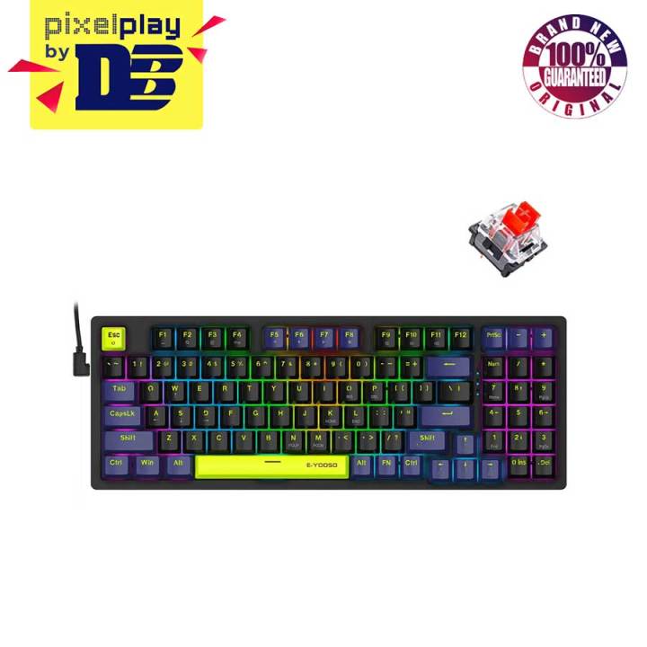 E-Yooso Z-94 Rainbow Light 94-Keys Hot-Swappable Wired Mechanical ...