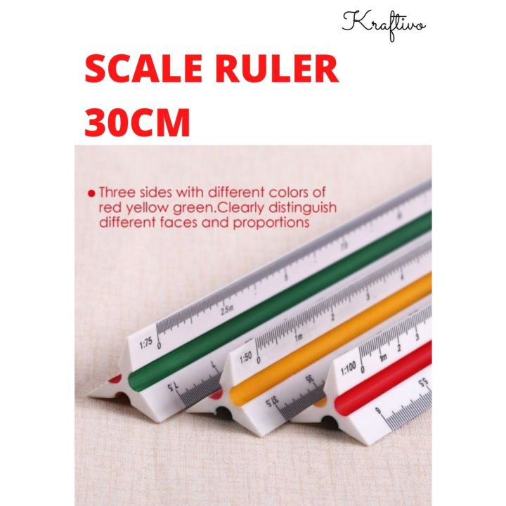 [ SCALE RULER ] Triangle Scale Architect Engineer Technical Ruler 12 ...