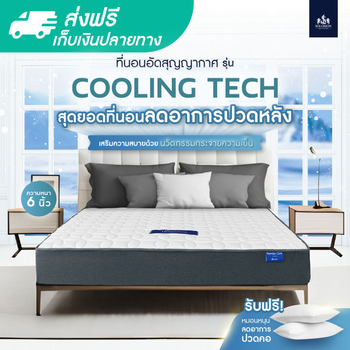 SOLOMON ที่นอนเย็นดูดวิญญาณ [ส่งฟรี] หนา4นิ้ว หนา6นิ้ว รุ่น Cooling Tech ที่นอนเย็น นุ่มแน่น แถม ...