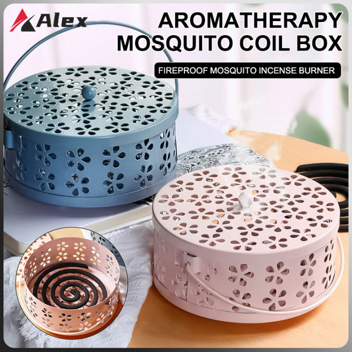 Mosquito Coil Holder Large Incense Burner With Cover And Handle ...