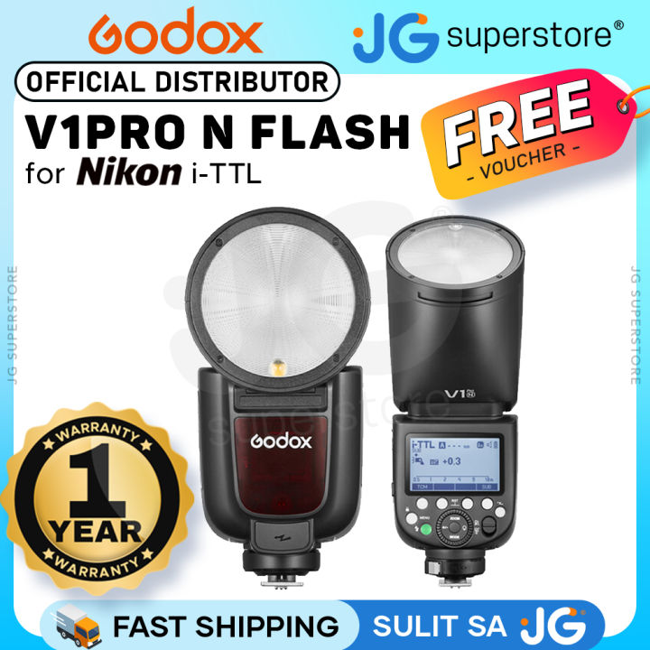Godox V1Pro N Flash with Round Head, Auto Zoom Control, Range 28-105mm ...