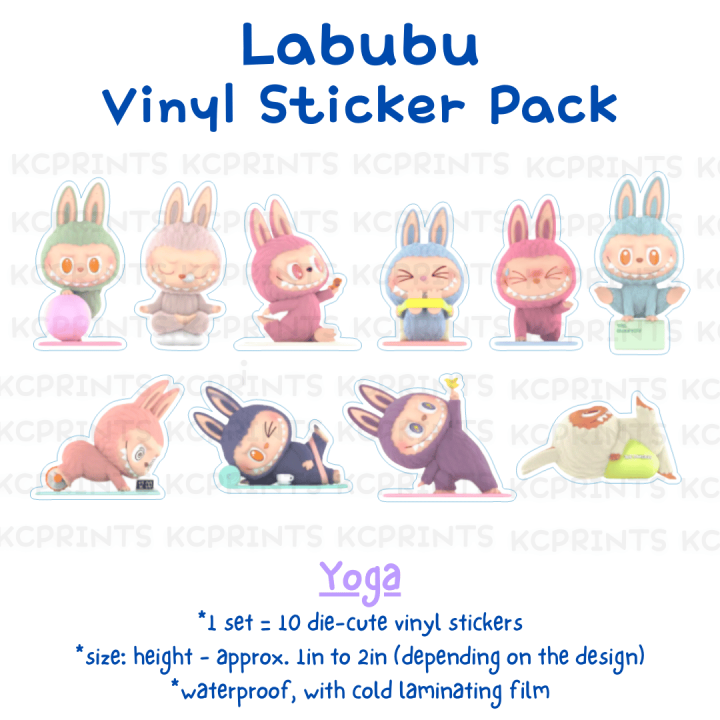 [FANMADE] Labubu Vinyl Sticker Pack Cute Aesthetic Deco | Lazada PH