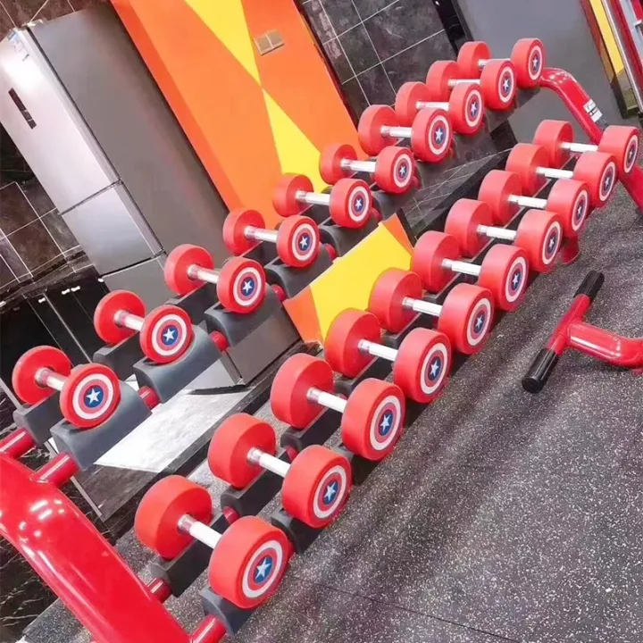 Dumbbells for Captain America gym 50kg pair of 25 30kg professional pure steel CPU dumbbells for ...