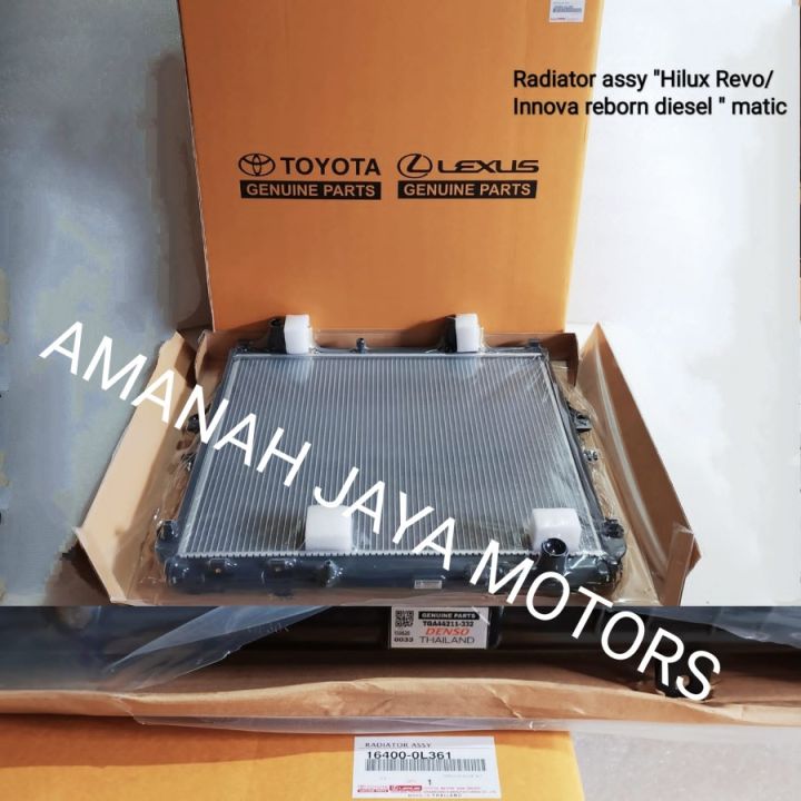 Radiator ASSY TOYOTA HILUX REVO INOVA REBORN DIESEL MATIC 16400-0L361 ...