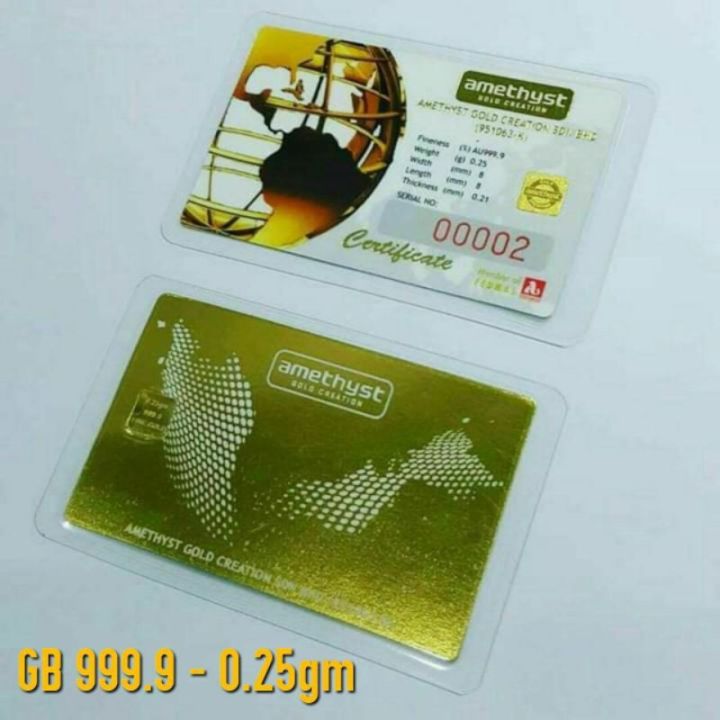 (READY STOCK)999.99 GOLD BAR 0.25 gram by MAA PRECIOUS METALS | Lazada