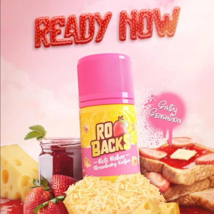 Robacks V2 Roti Bakar Strawberry Kedjoe 60ML - Liquid Ro Backs Robaks ...
