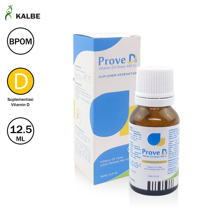 Prove D3 Drop - Vitamin D3 400 IU Tetes 12.5 ml untuk Dewasa dan Anak ...