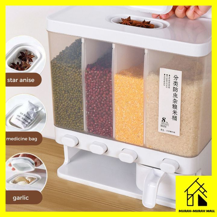 (READY STOCK)Assorted Grain Storage Box Compartment Classification Rice ...
