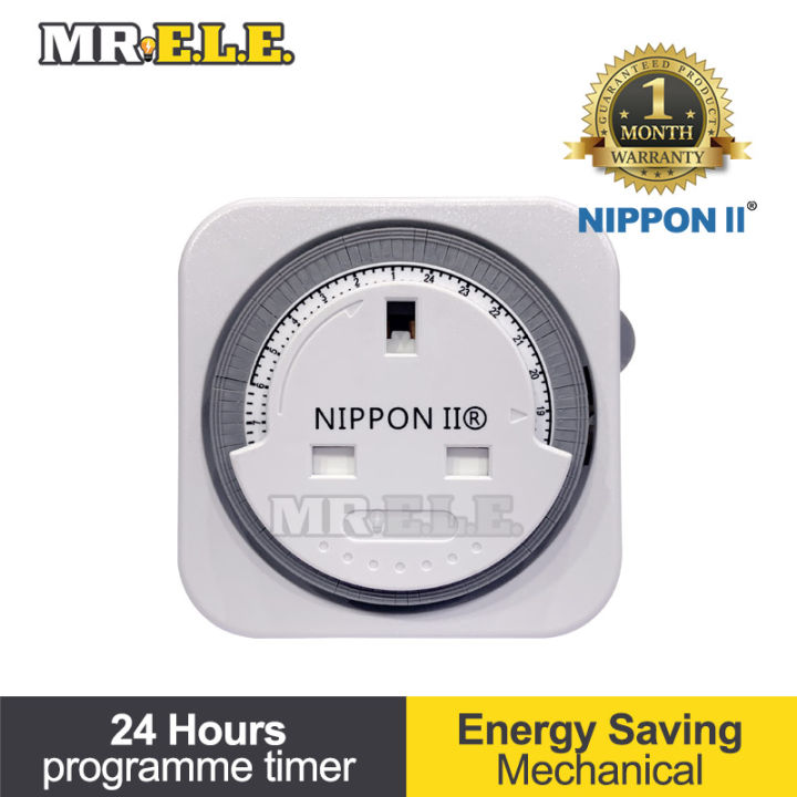 Nippon II 13A 24hour Plug In Timer (Max 3000W) Hours Energy Saving ...