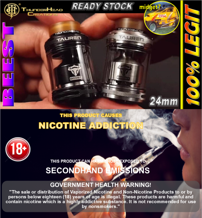 THC Tauren Beest RTA 2ml/4.5ml 24mm single/dual coil | Lazada PH