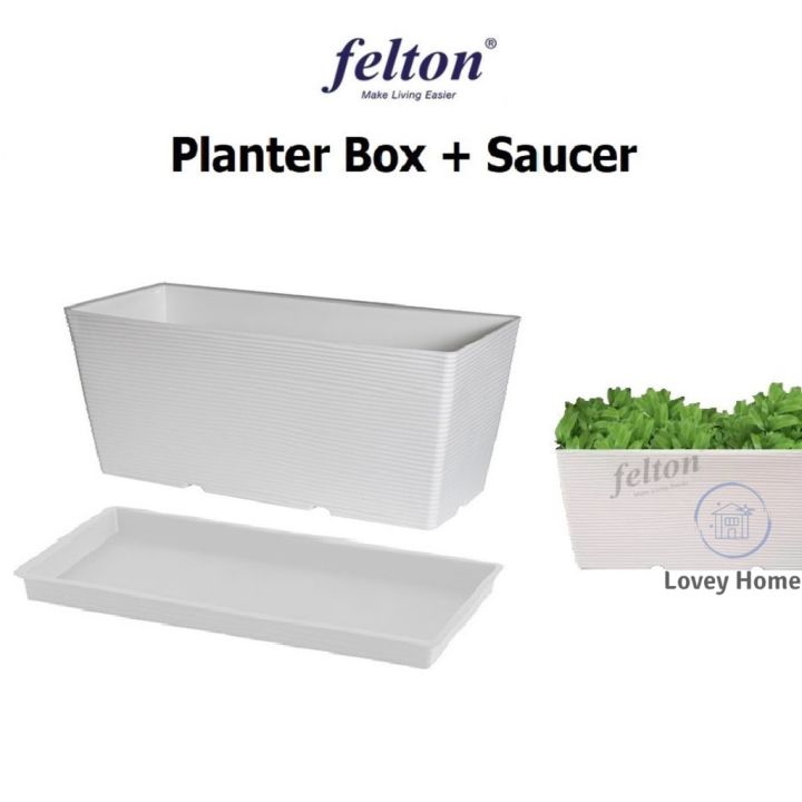 Felton Planter Box Plastic Flower Pot Plant Outdoor Garden Pasu Bunga ...