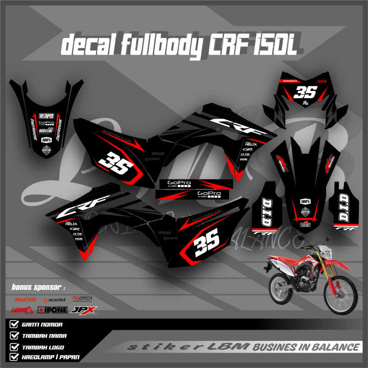 DECAL CRF HITAM DECAL CRF 150 L Full Body Simple Minimalis Keren By LMB ...