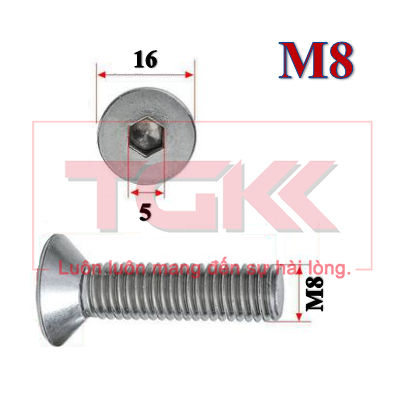 Bulong LGC đầu bằng inox 304 M8 | Lazada.vn