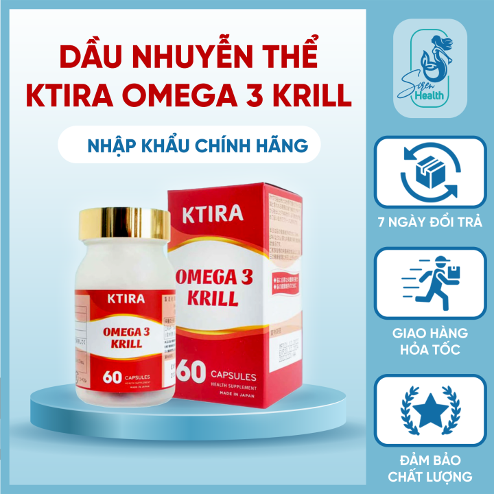 Dầu nhuyễn thể KTIRA OMEGA 3 KRILL tốt cho tim mạch, cải thiện mỡ máu ...