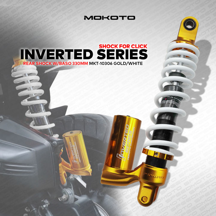 MOKOTO REAR SHOCK INVERTED SERIES 330MM WITH BASO ONE PIECE FOR HONDA CLICK V1 V2 V3 V4 ...