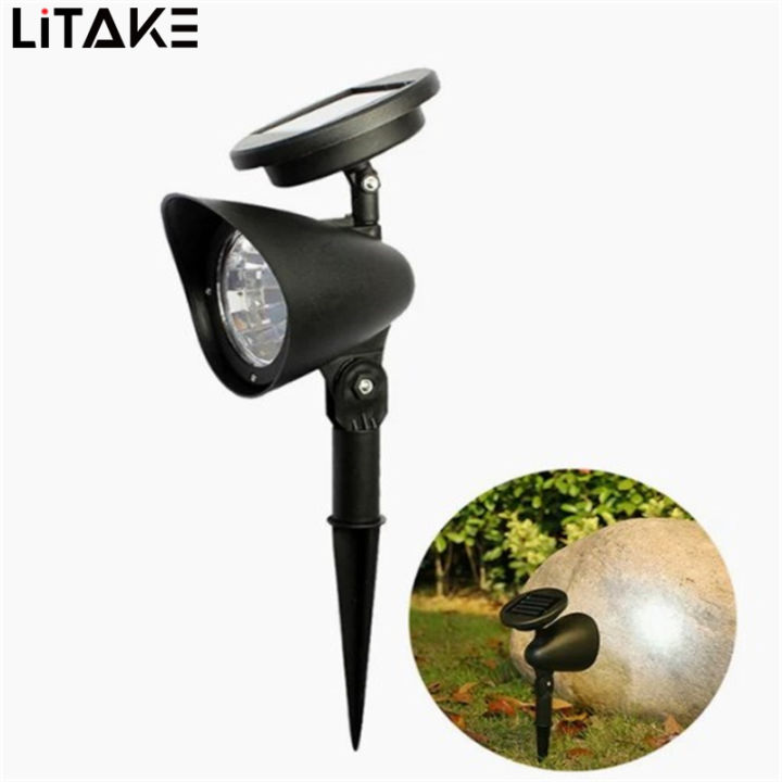 Solar Powered Spotlight 4LED Lamp Waterproof Solar Spotlight In-Ground ...