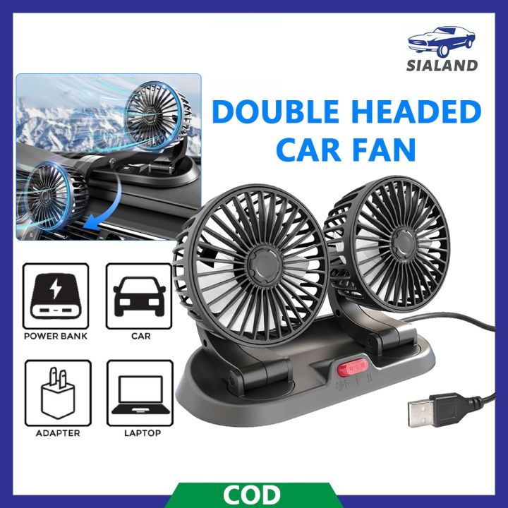 dheswerti Mini USB Car Fan 2 Speeds Electric Cooling Fan Air ...