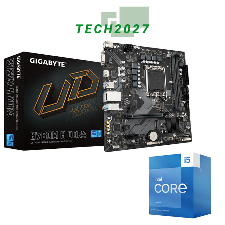 Intel Core i5-13400F 2.5 GHz 10-Core LGA 1700 Processor with GIGABYTE B760M H DDR4 MATX ...