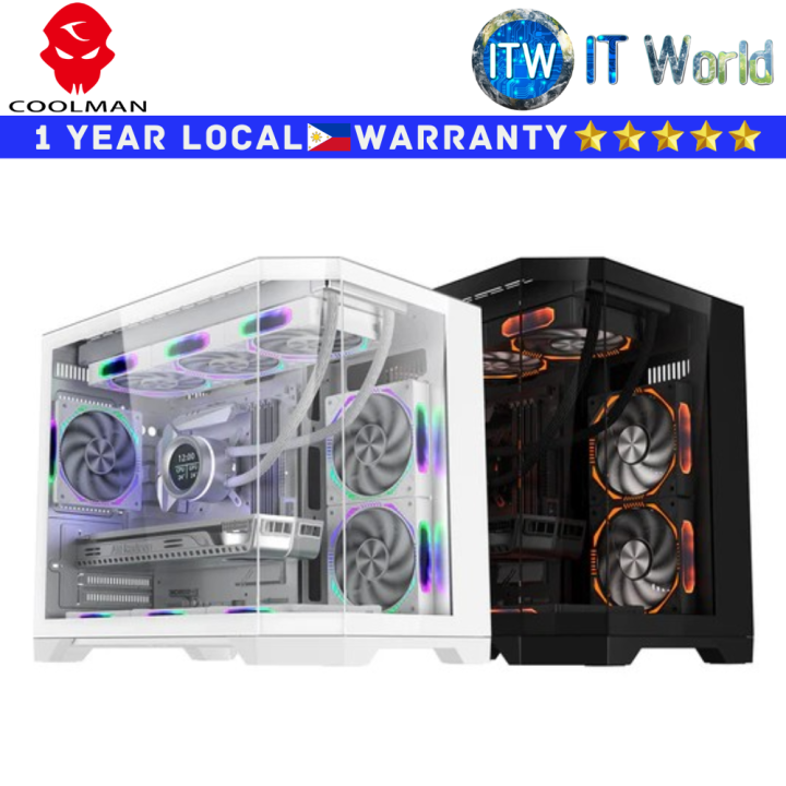 Itw | Coolman Computer PC Case Spectra M-ATX Case Tempered Glass (Black ...