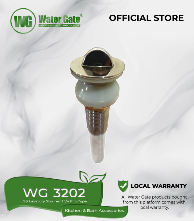 Stainless Steel Lavatory Strainer 1 1/4 Flip Type | Water Gate WG 3202 ...