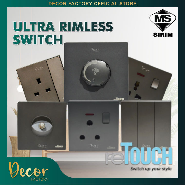 [SIRIM] RETOUCH ULTRA RIMLESS 16A Wall Switches & Socket Multiple GANG ...