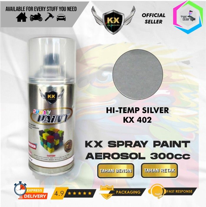 Cat Semprot Aerosol / Pylox KX Autocare Paint - KX 402 HI-TEMP SILVER ...