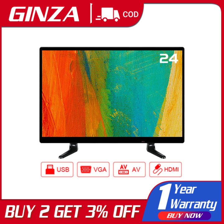 GINZA 24 LED TV FHD Ultra-slim TV Sale Flatscreen AV+USB+VGA Model | Lazada PH