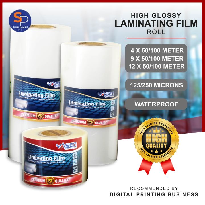 Yasen Premium Laminating Film Rolls 4 9 12 Widths 100 50 Meters 125250 ...