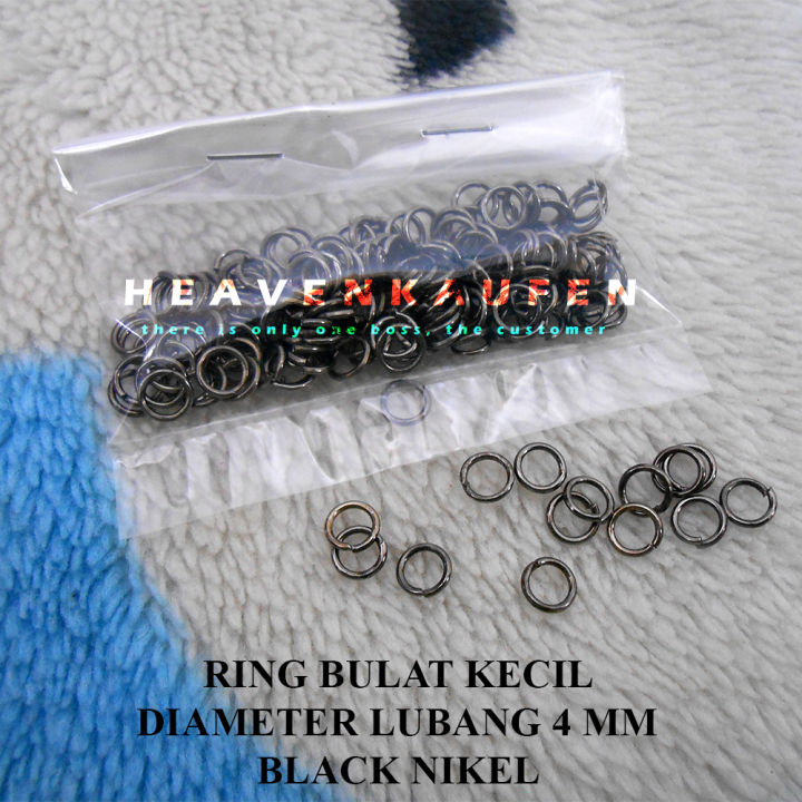 Ring Bulat Gantungan Kunci Kecil Tipis Diameter Lubang 4 mm Warna Black ...