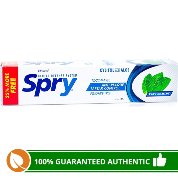 Spry Peppermint Toothpaste Fluoride-free 141g | Lazada PH