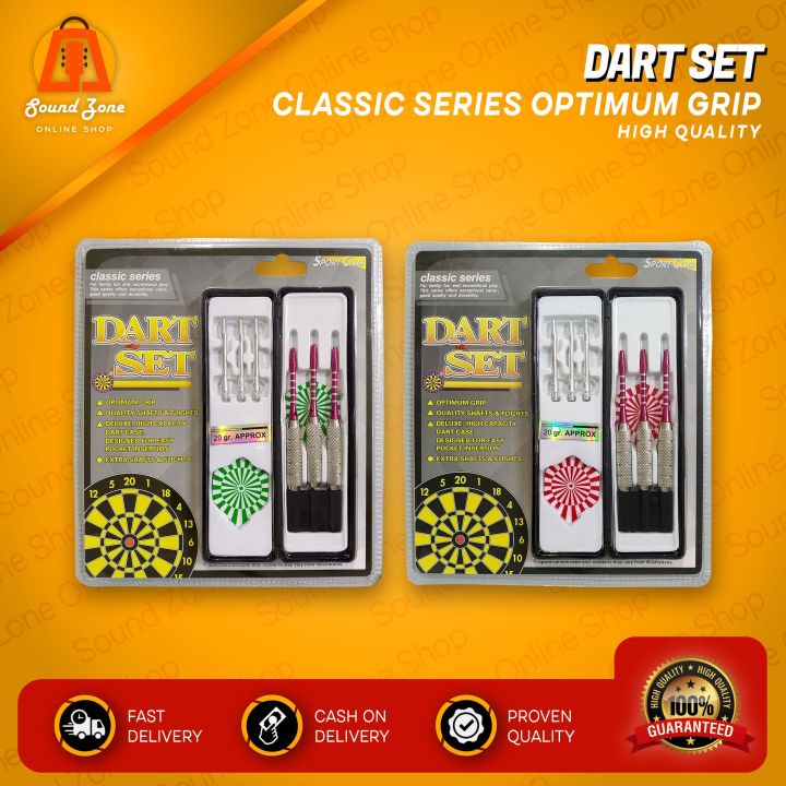 Dart Set Classic Series Optimum Grip with Extra Shafts and Flights ...