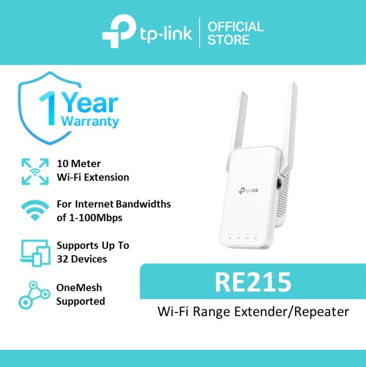 TP-Link RE215 AC750 Mesh Dual Band Wi-Fi Range Extender | WiFi Repeater ...