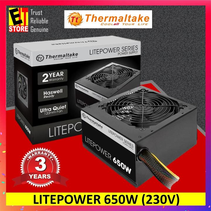 THERMALTAKE LITEPOWER 650W (230V) POWER SUPPLY - 120mm FAN DESKTOP ...