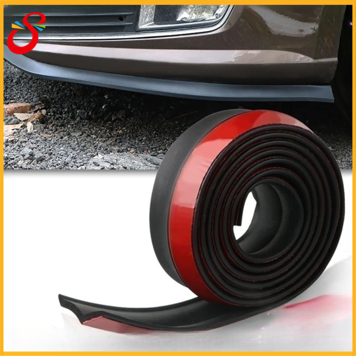 Universal Rubber 2.5M Car Front Bumper Lip Splitter Spoiler Rubber ...