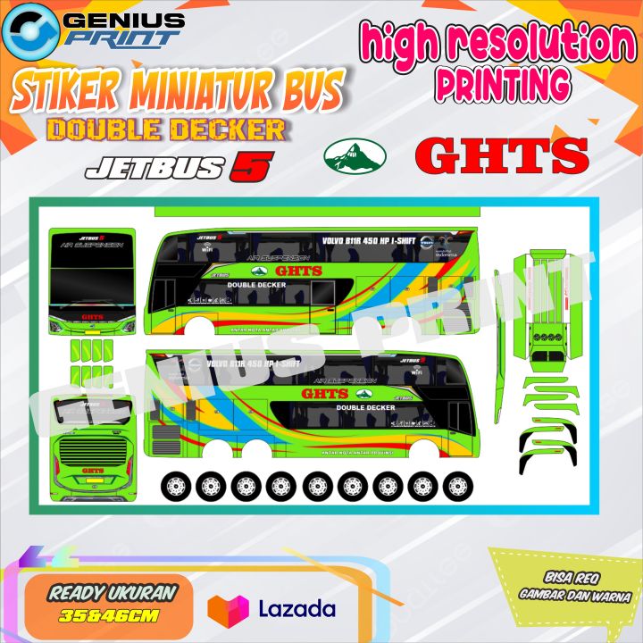 Stiker Miniatur Bus Double Decker Jetbus 5 Livery GHTS | Rosalia Indah ...