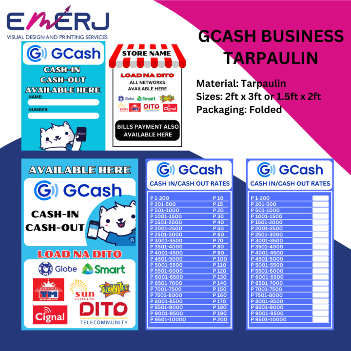 Gcash Business Tarpaulin - Gcash Cash In and Cash Out store Banner ...