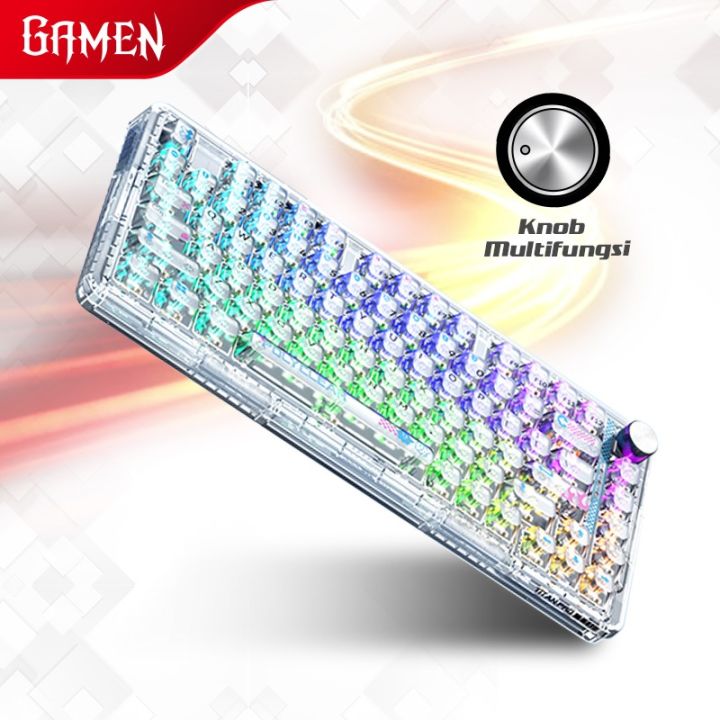 GAMEN Titan Pro Transparent Gaming Mechanical Keyboard Crystal Linear ...