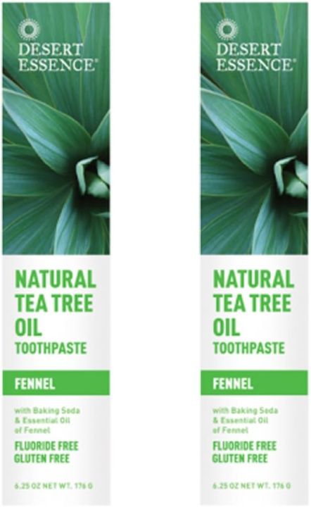 Desert Essence Natural Tea Tree Oil Fennel Toothpaste, 6.25 Ounce - 2 ...