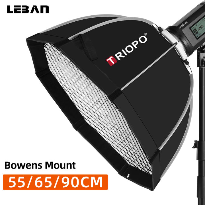 Triopo K2 55cm 65cm 90cm Photo Portabe Bowens Mount Octagon Umbrella Softbox + Honeycomb Grid ...