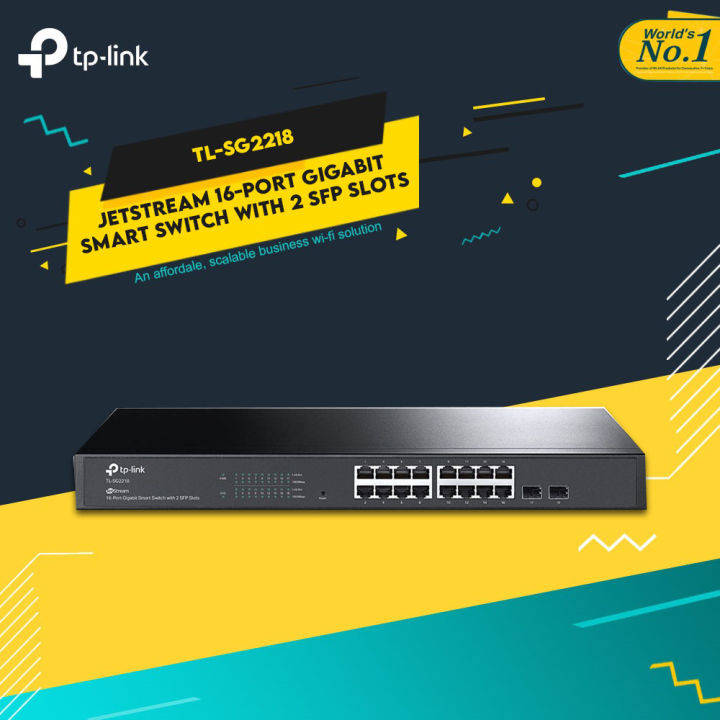 tp-link TL-SG2218 JetStream 16-Port Gigabit Smart Switch with 2 SFP ...