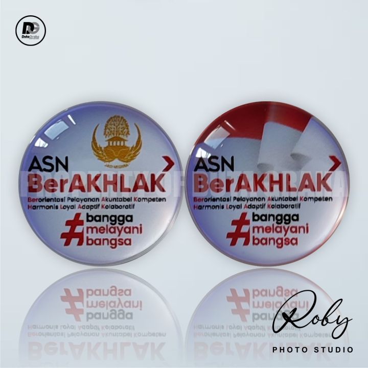 [PIN RESIN] ASN BERAKHLAK Pin Bros Aksesoris Souvenir DINAS PNS PEGAWAI ...