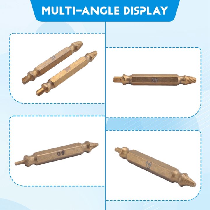 6PCS Damaged Screw Extractor Kit Stripped Screw Remover for Easily and ...